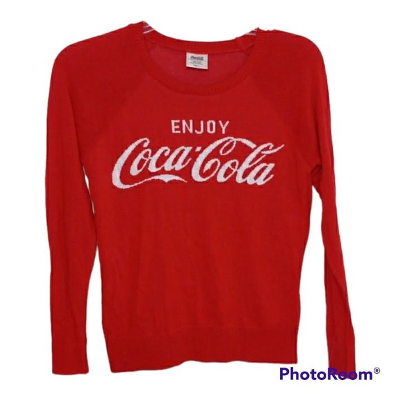 Coca Cola | Sweaters | Cocacola Womens Red Acrylic Sweater L Large Crew ...